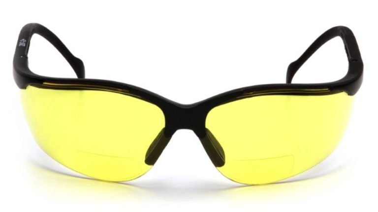 2.0 MAGNIFICATION READER YELLOW LENS VENTURE II SAFETY GLASSES | Black ...